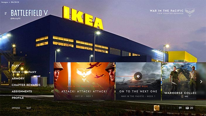 Battlefield V Menu Playground